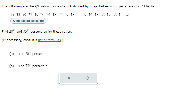Solved Find 20th and 75th percentiles for these ratios. | Chegg.com