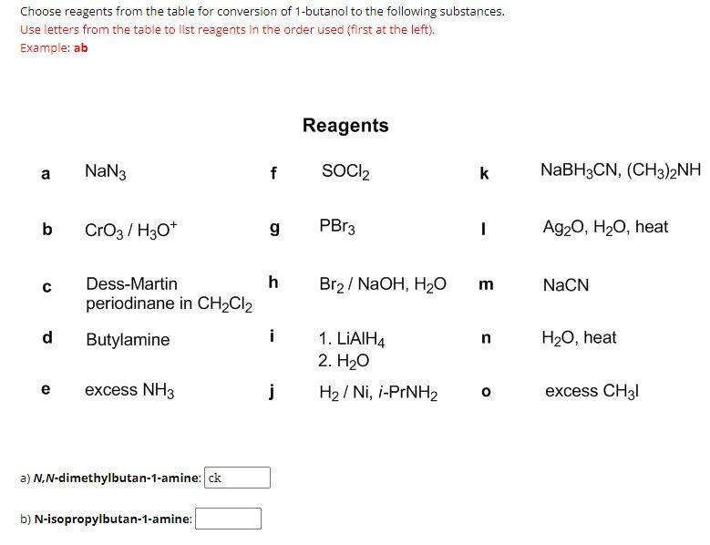 Solved Choose reagents from the table for conversion of | Chegg.com