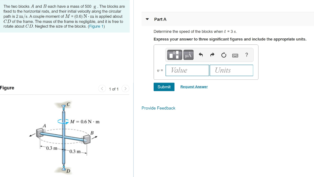 Solved The two blocks A and B each have a mass of 500 g. The | Chegg.com