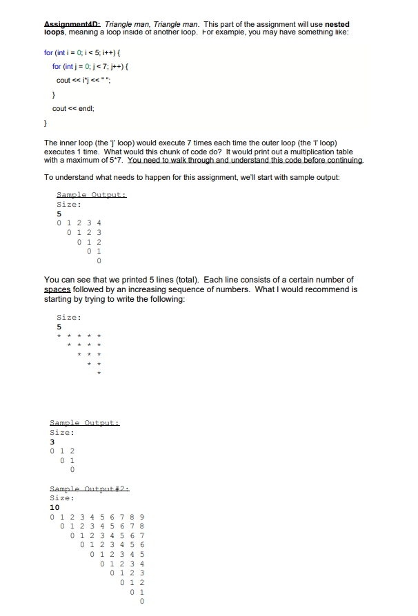 Solved Assignment4D: Triangle man, Triangle man. This part | Chegg.com