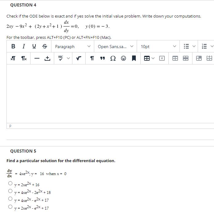 Solved Check if the ODE below is exact and if yes solve the | Chegg.com