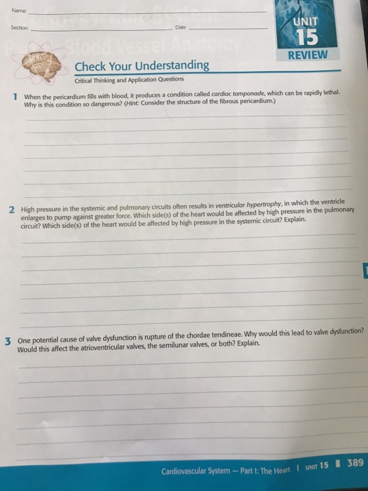 Solved Name UNIT 15 REVIEW Section Date Check Your | Chegg.com