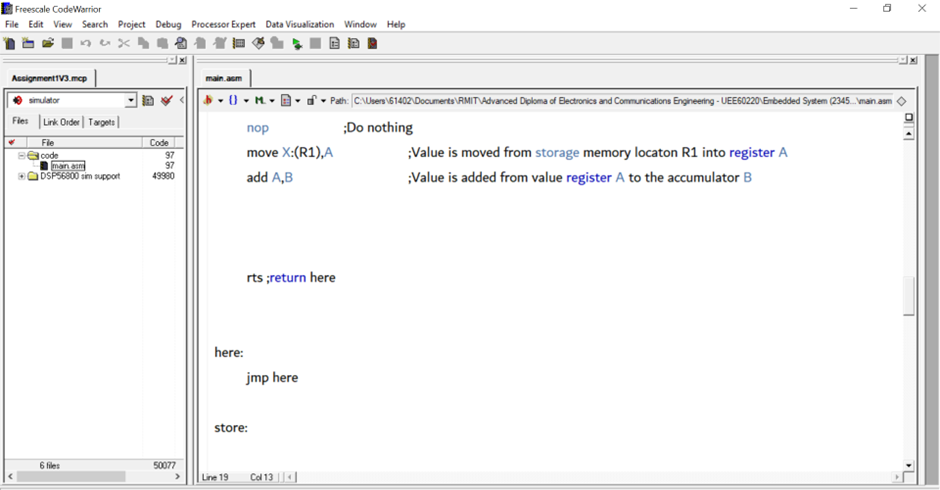 Solved E Freescale CodeWarrior File Edit View Search Project | Chegg.com