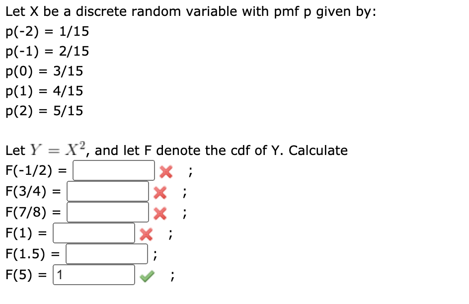 Solved Let X be a discrete random variable with pmf p given | Chegg.com