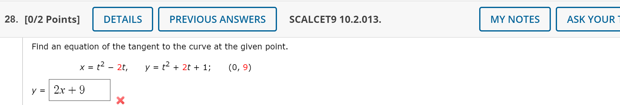 Solved 28. [0/2 Points] DETAILS PREVIOUS ANSWERS SCALCET9 | Chegg.com