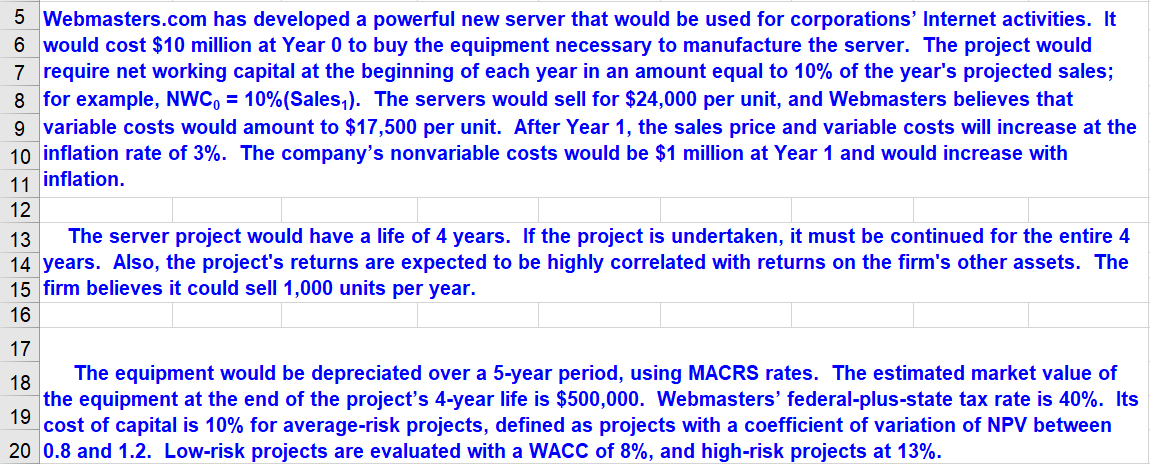 Solved 5 Webmasters.com has developed a powerful new server | Chegg.com