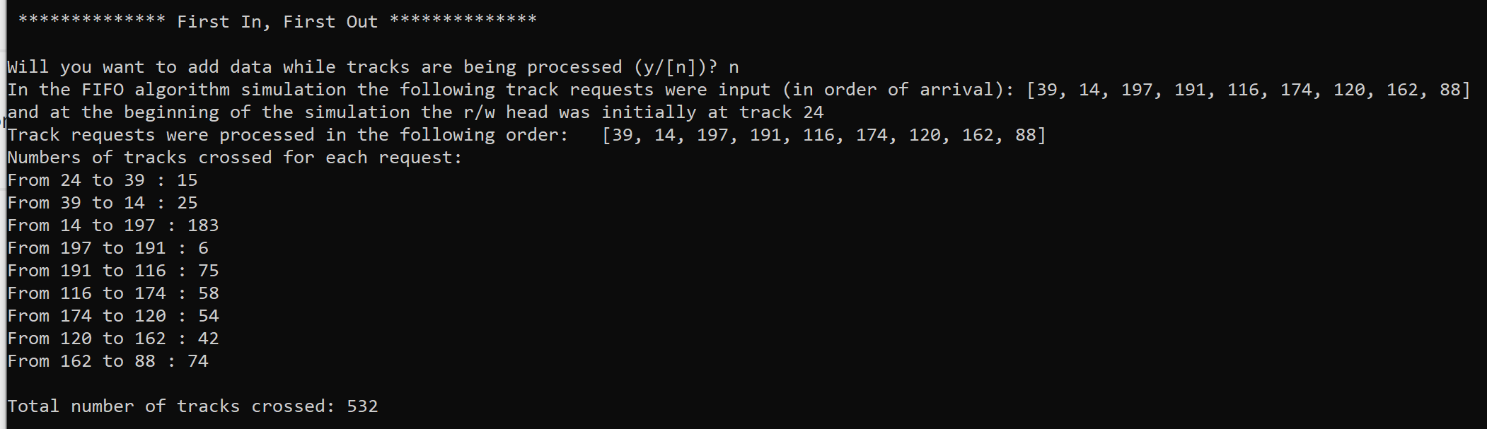 Solved ∗∗∗∗∗∗∗∗∗∗∗∗∗∗∗ First In, First Out ∗∗∗∗∗∗∗∗∗∗∗∗∗∗∗ | Chegg.com