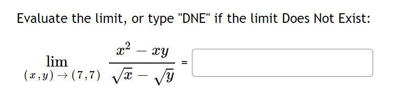 Solved Evaluate the limit, or type "DNE" if the limit Does | Chegg.com