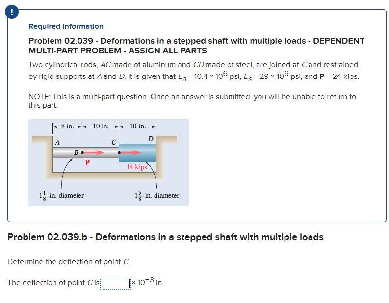 Solved Required information Problem 02.039 - Deformations in | Chegg.com