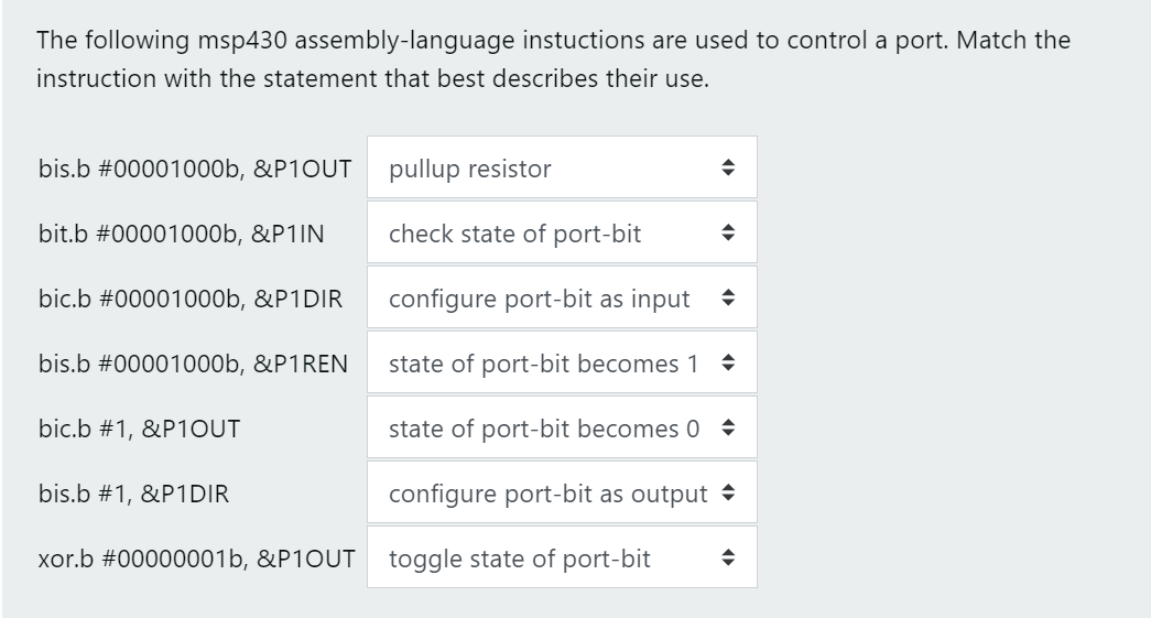 Solved The following msp430 assembly-language instuctions | Chegg.com