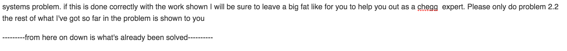 Solved systems problem. if this is done correctly with the | Chegg.com