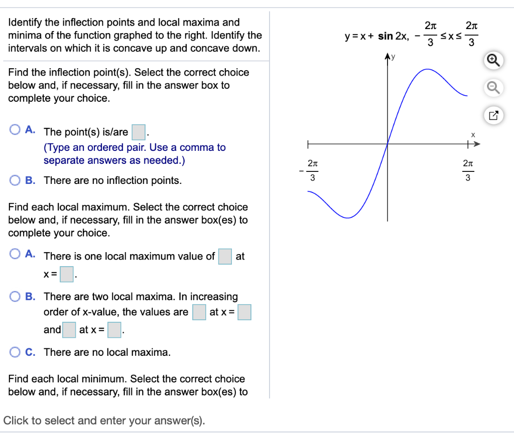 Solved Identify the inflection points and local maxima and | Chegg.com