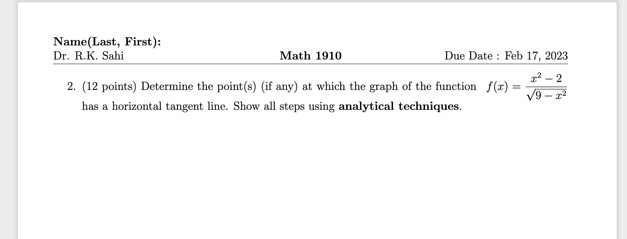 Solved 2. (12 points) Determine the point(s) (if any) at | Chegg.com Solved 2. (12 points) Determine the point(s) (if any) at | Chegg.com