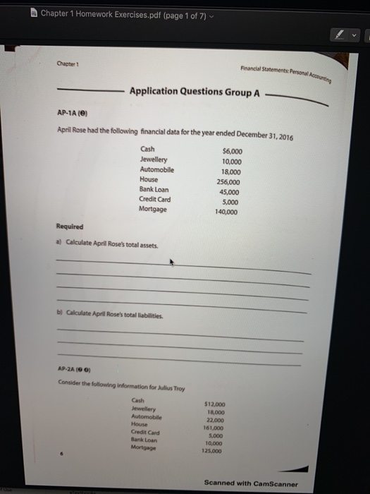 exercises financial statements