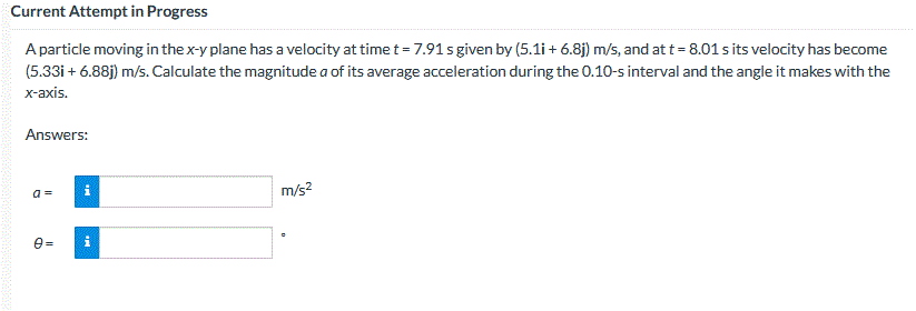 Solved Current Attempt in Progress A particle moving in the | Chegg.com