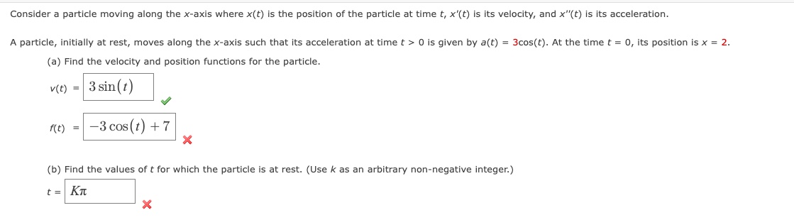 Solved Consider a particle moving along the x-axis where | Chegg.com