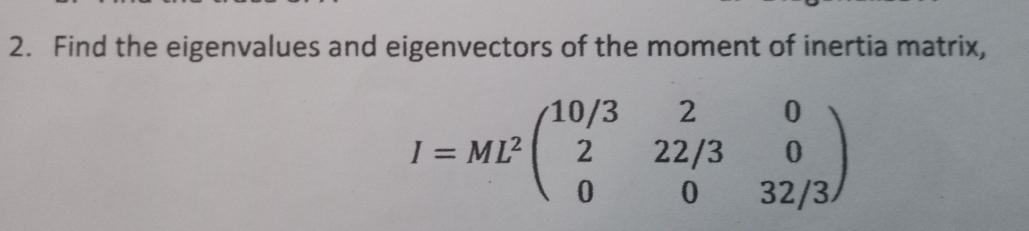 Solved 2. Find the eigenvalues and eigenvectors of the | Chegg.com