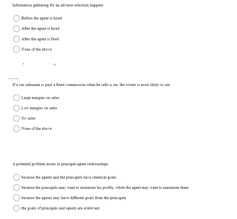 Solved Information gathering for an adverse selection | Chegg.com