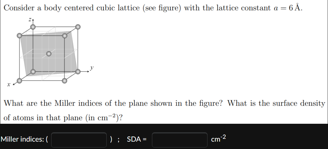 Solved Consider a body centered cubic lattice (see figure) | Chegg.com