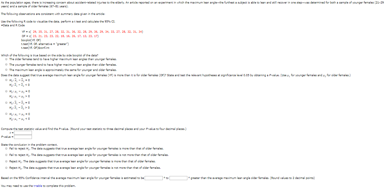Solved As the population ages, there is increasing concem | Chegg.com