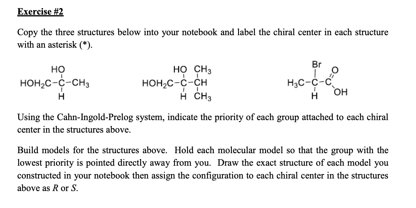 Solved Exercise #2 Copy the three structures below into your | Chegg.com