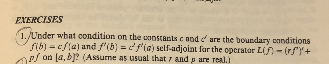 Solved EXERCISES (1. Under what condition on the constants c | Chegg.com