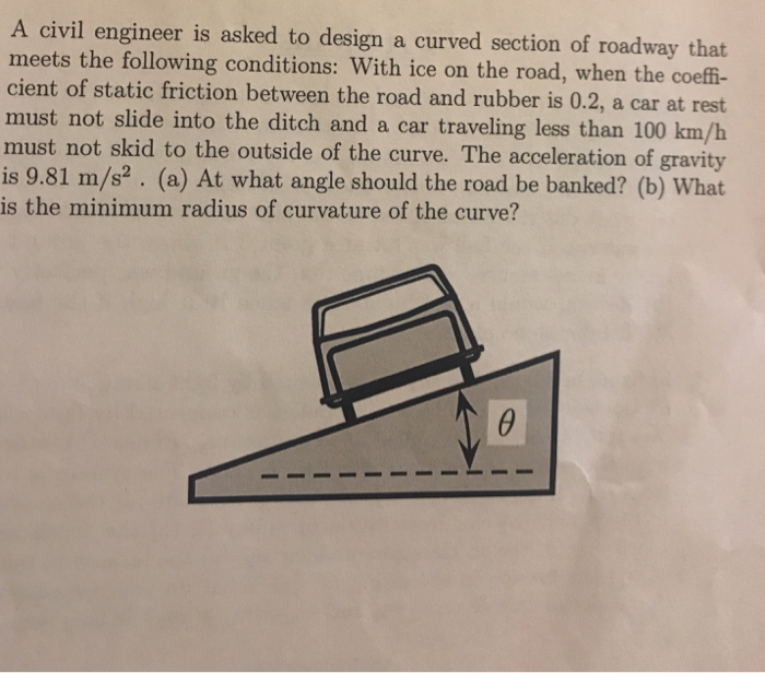 Solved A civil engineer is asked to design a curved section | Chegg.com