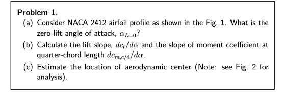 Solved Problem 1. (a) Consider NACA 2412 airfoil profile as | Chegg.com