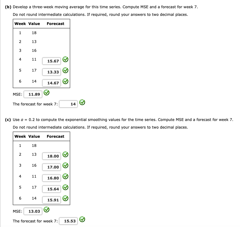 Consider the following time series data. Week 1 2 3 4 | Chegg.com