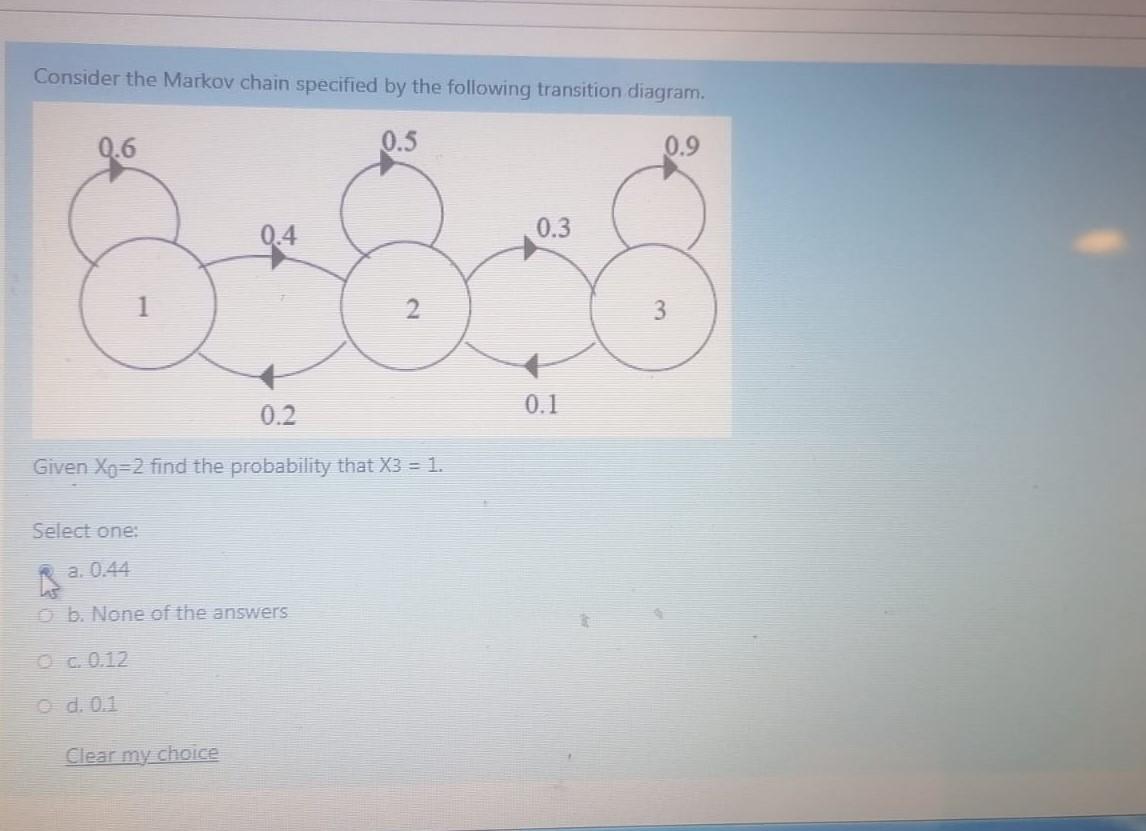 Solved Consider the Markov chain specified by the following | Chegg.com