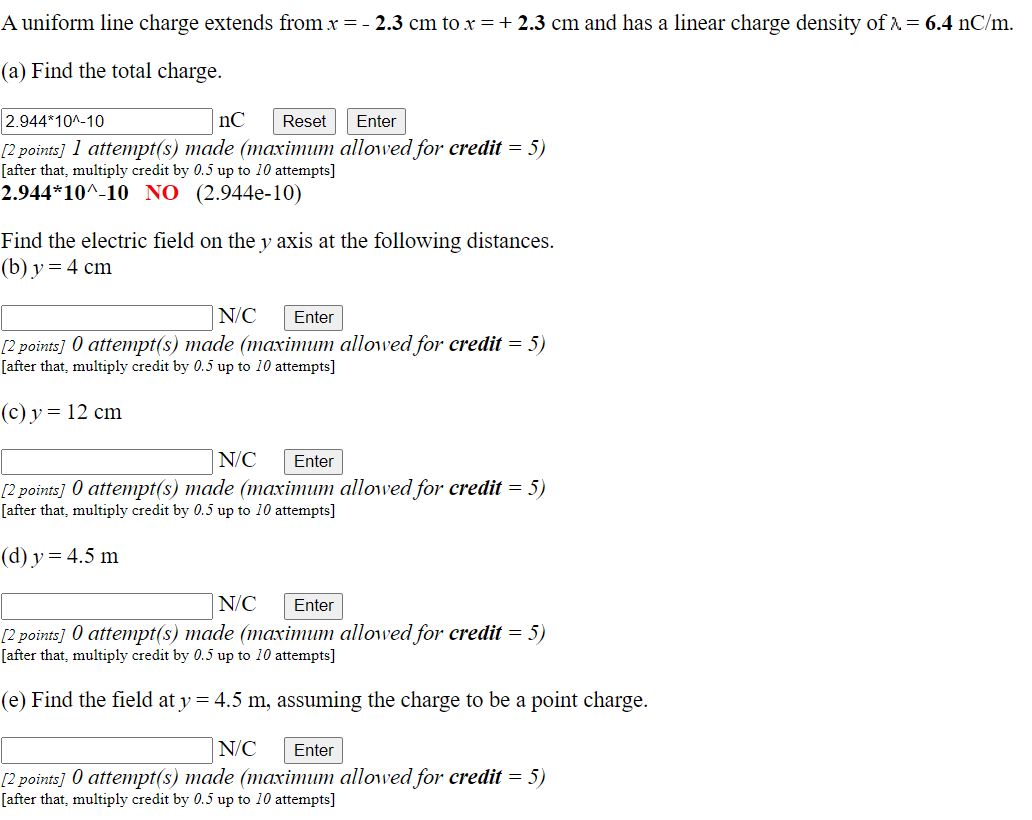 Solved A uniform line charge extends from x=−2.3 cm to | Chegg.com