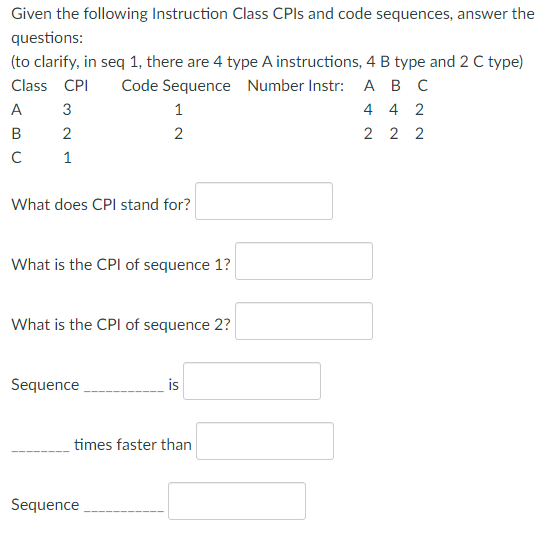 Solved Given the following Instruction Class CPls and code | Chegg.com