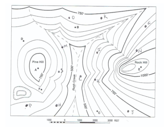 Solved 1. What is the elevation of point B? 2. What is the | Chegg.com