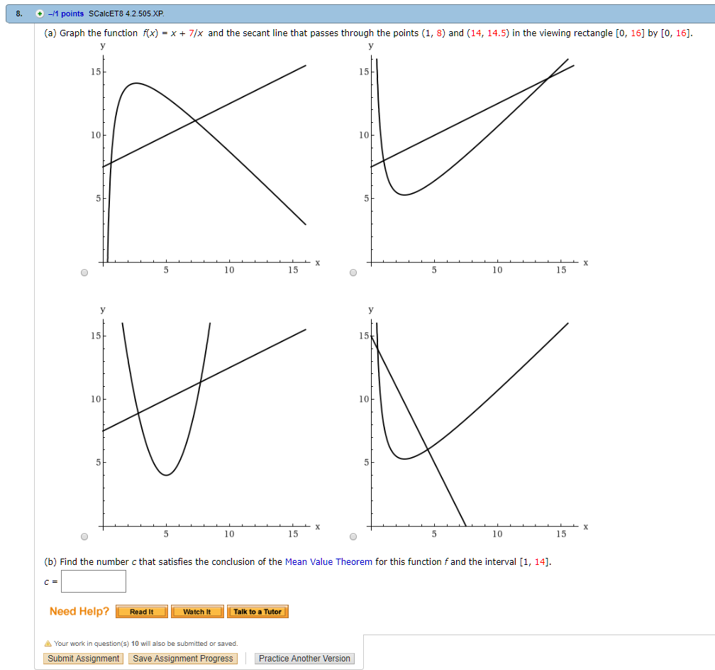 Solved 8· + -M points SCalcET8 4.2.505 XP (a) Graph the | Chegg.com Solved 8· + -M points SCalcET8 4.2.505 XP (a) Graph the | Chegg.com