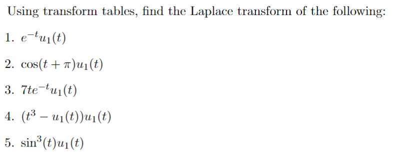 Solved Using Transform Tables Find The Laplace Transform Of 3843