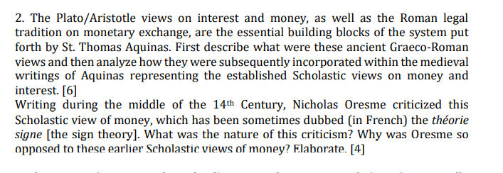 Solved 2. The Plato/Aristotle views on interest and money, | Chegg.com