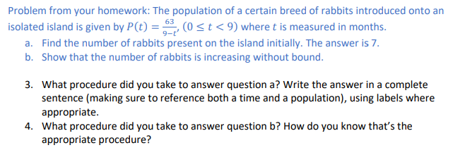 Solved Problem from your homework: The population of a | Chegg.com