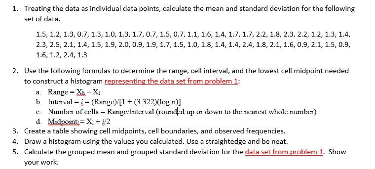 Solved Treating the data as individual data points, | Chegg.com