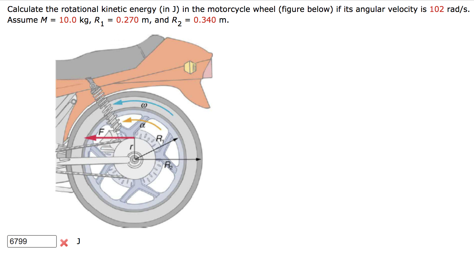 Solved Calculate the rotational kinetic energy (in J) in the | Chegg.com
