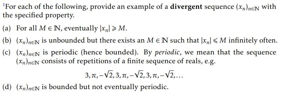 Solved 1 For each of the following, provide an example of a | Chegg.com