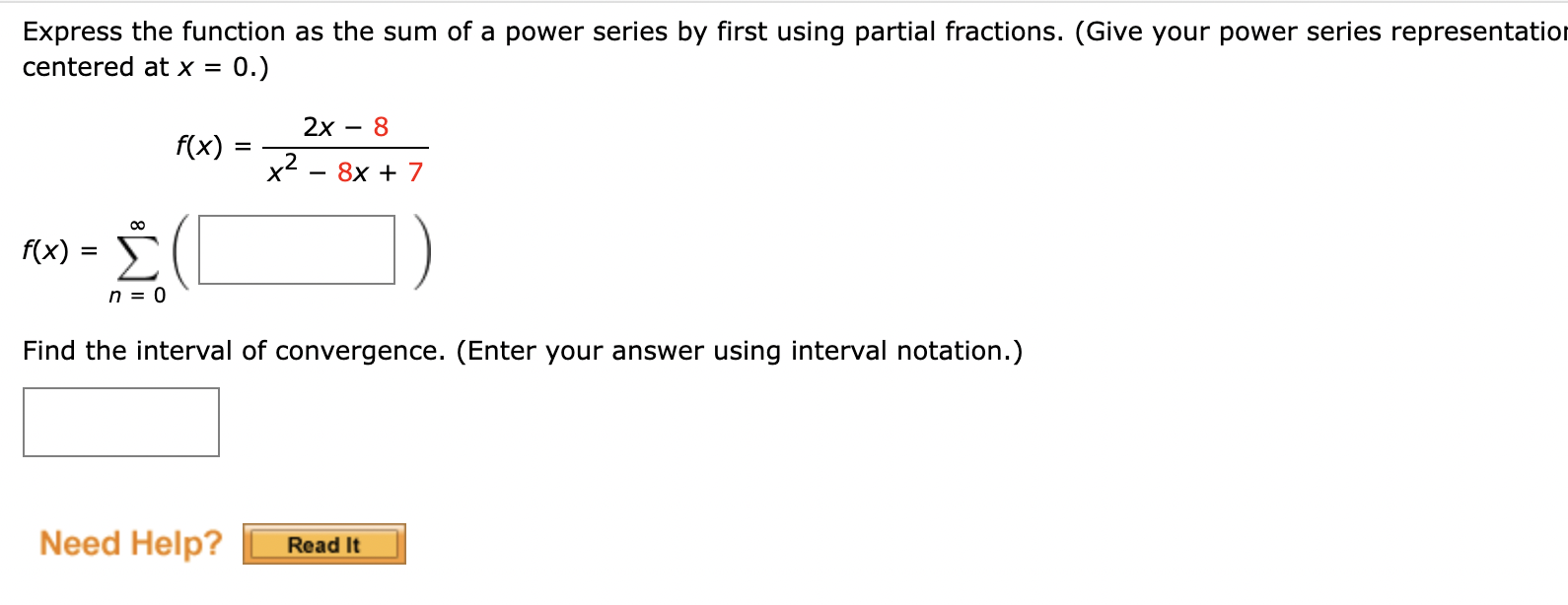 Solved Express the function as ﻿the sum of ﻿a power series | Chegg.com
