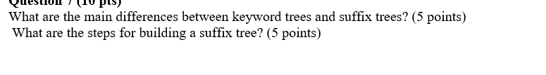 Solved What are the main differences between keyword trees | Chegg.com