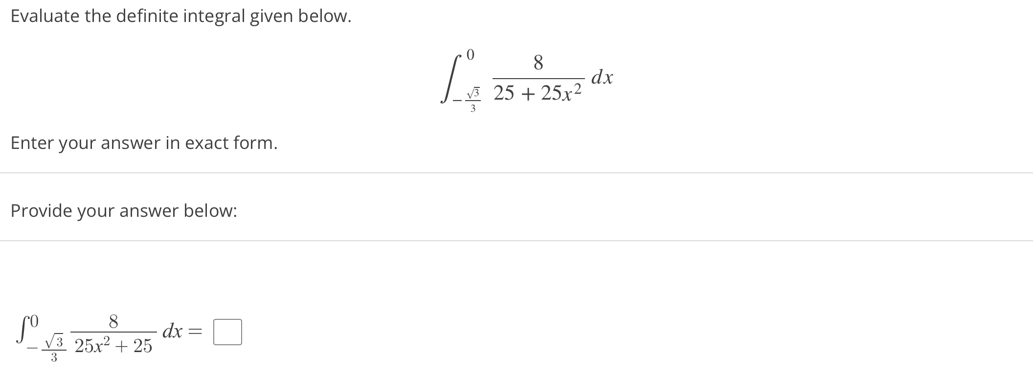 Solved Evaluate the definite integral given below. | Chegg.com