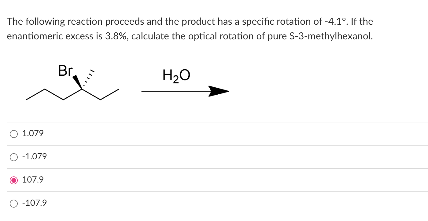 Solved The following reaction proceeds and the product has a | Chegg.com