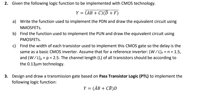 Solved 2. Given the following logic function to be | Chegg.com