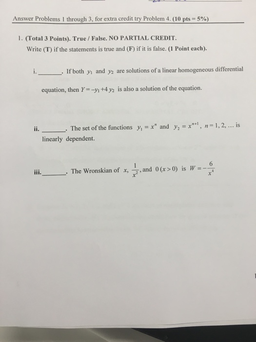 Solved Write (T) if the statements is true and (F) if it is | Chegg.com