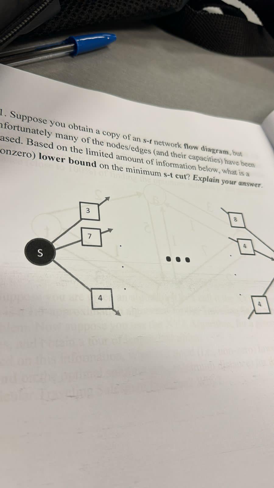 Solved Suppose you obtain a copy of an s-t ﻿network flow | Chegg.com