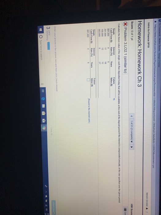 Solved Intro to Finance SP19 Melvin Stroble &I Homework: | Chegg.com