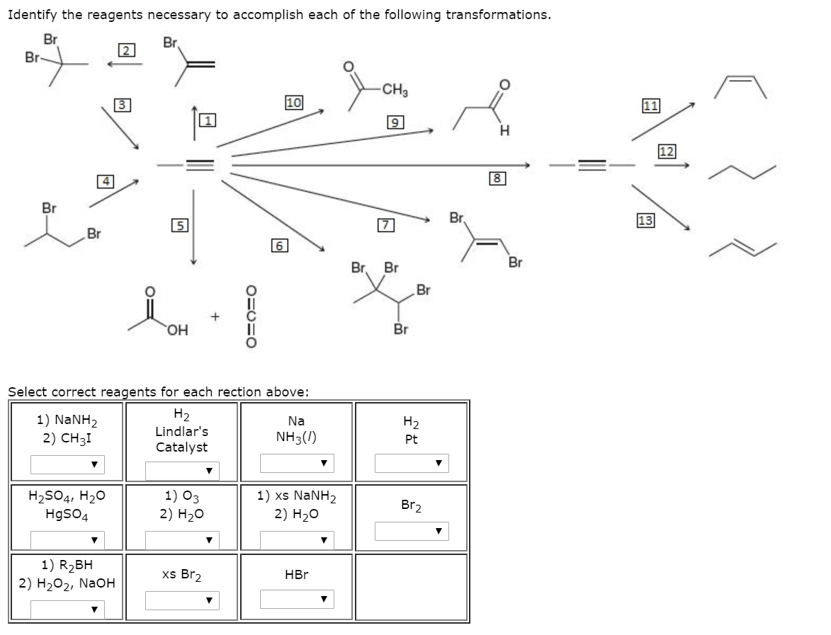 Solved Identify the reagents necessary to accomplish each of | Chegg.com
