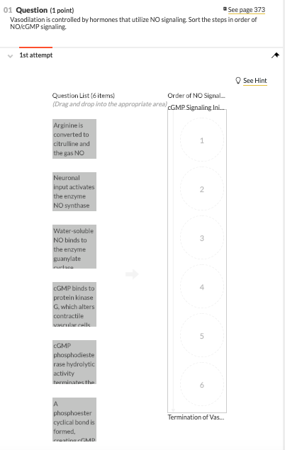 Solved aSee page 373 01 Question (1 point) Vasodilation is | Chegg.com